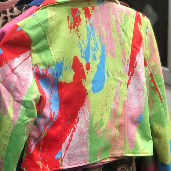 Jackets & Coats | Paint Splatter Printed Moto Jacket | Poshmark